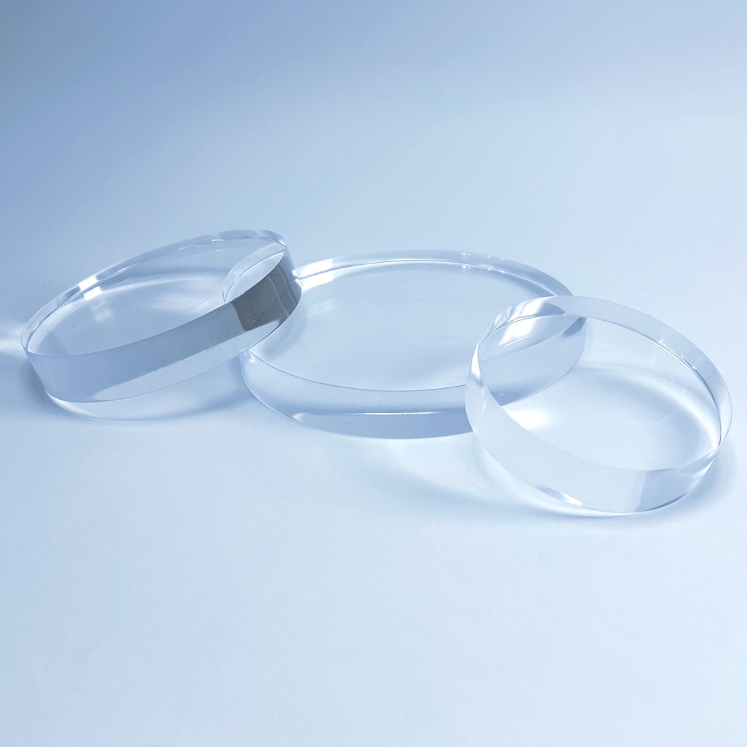 Clear Acrylic Circle Thick Display Base | Hand Finished Round Stand - Etsy