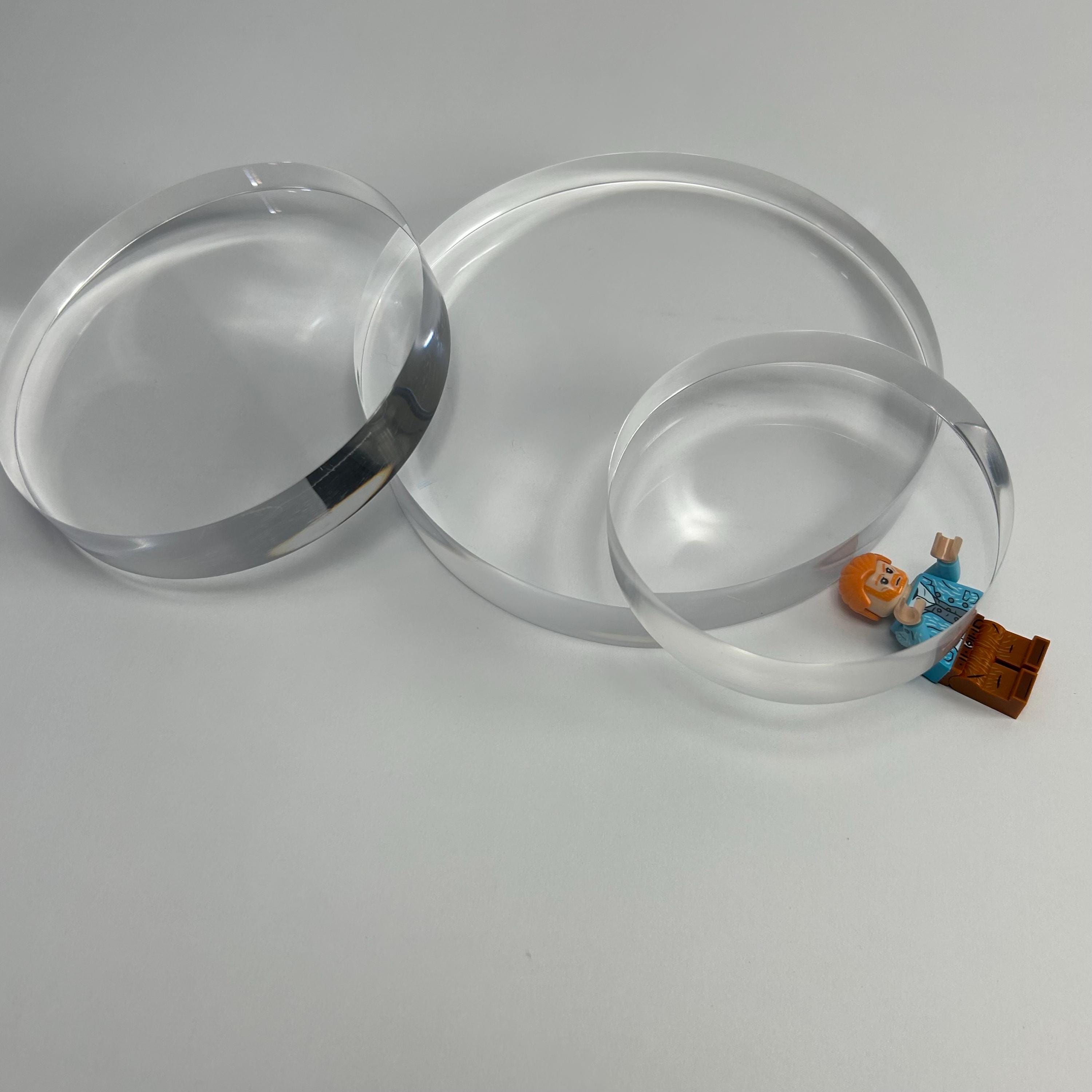 Clear 3/4" Thick Acrylic Circle Display Base | Hand Finished Round ...
