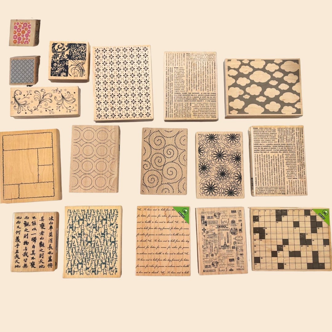 Background, Script, Patterns, Collage Rubber Stamps | Large Stamps ...