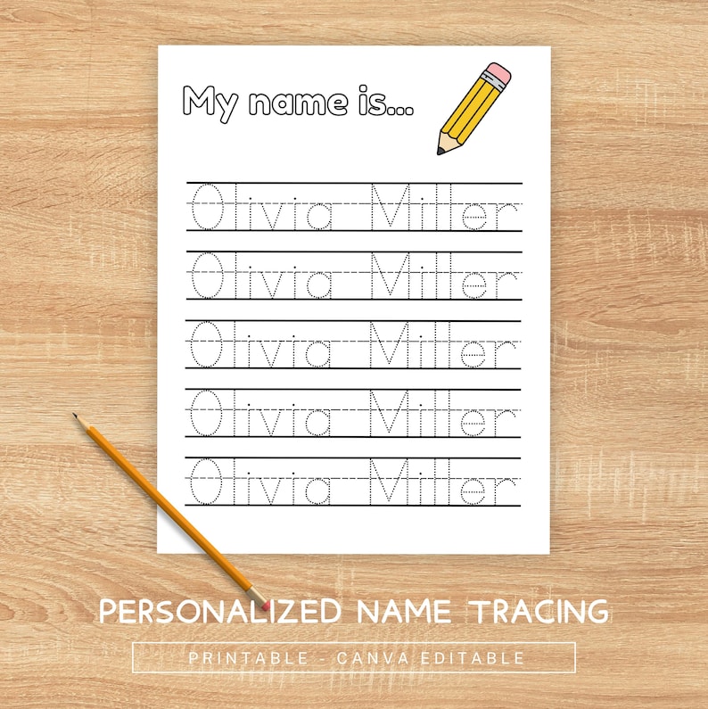 Personalized Name Tracing Worksheets – Prek Kindergarten Custom ...