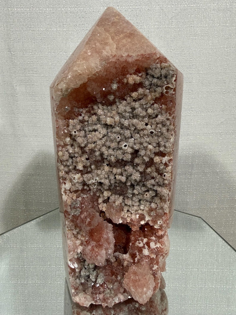 Pink Amethyst Tower Crystal | Large Brazilian Druzy Geode Point ...