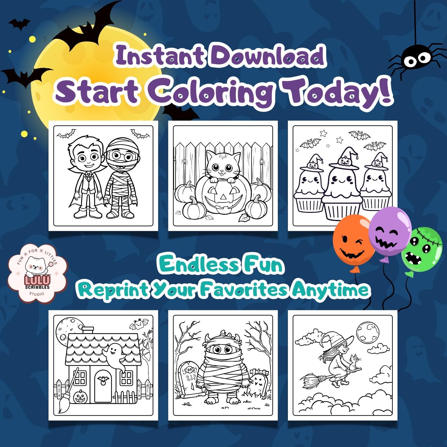 Boo-tiful Monsters: Cute, Bold and Easy Halloween Coloring Pages With ...