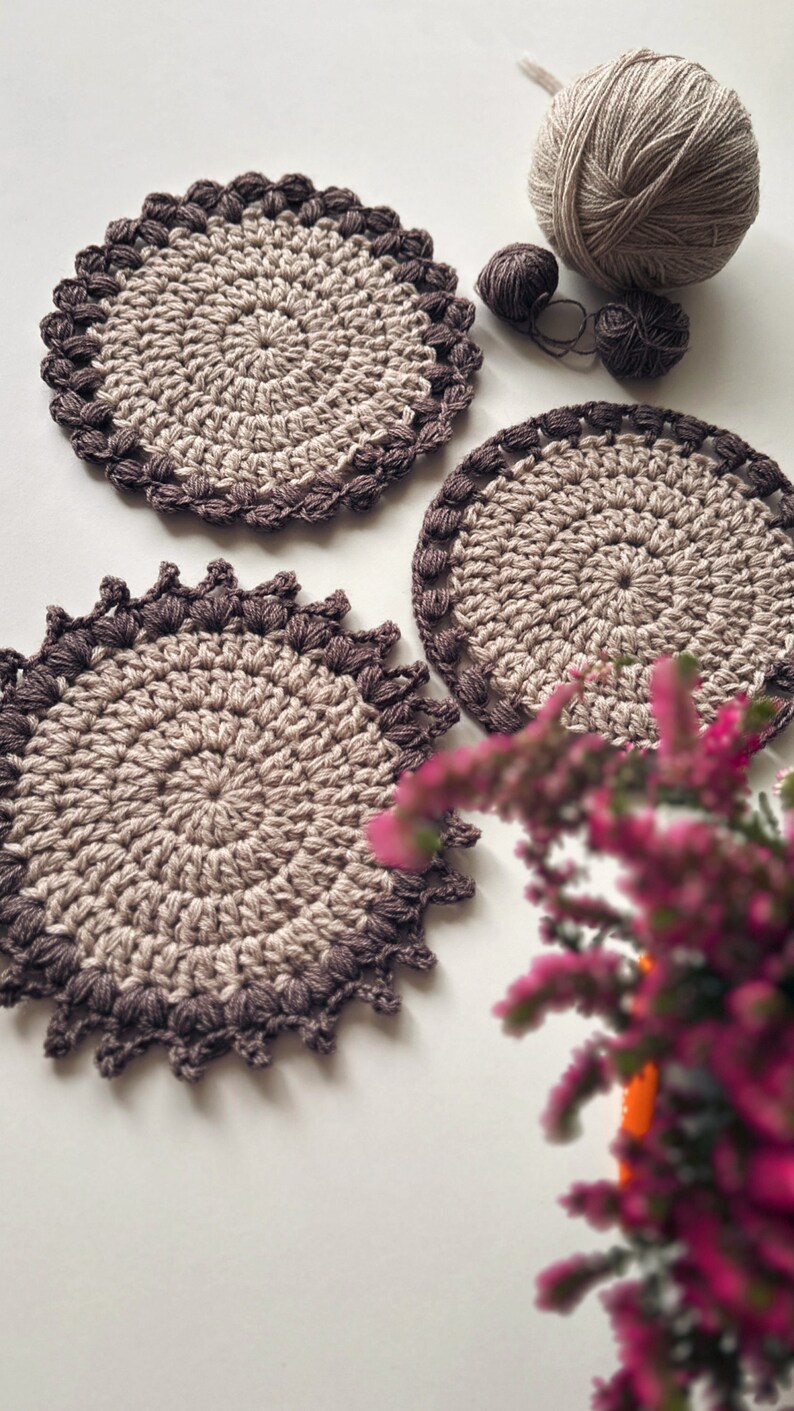 Crochet Pattern - Puffy Coaster, Set of 3 Patterns - Etsy