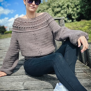 Crochet Pattern Chantilly Sweater, One Piece, Top Down Sweater in PDF ...