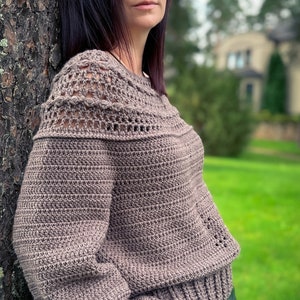 Crochet Pattern Chantilly Sweater, One Piece, Top Down Sweater in PDF ...