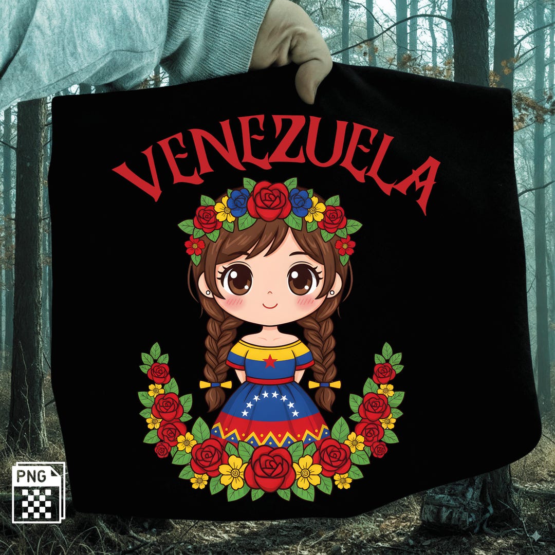 Cute Venezuela Girl PNG | Venezuelan Flag Art | Latina Pride Digital ...