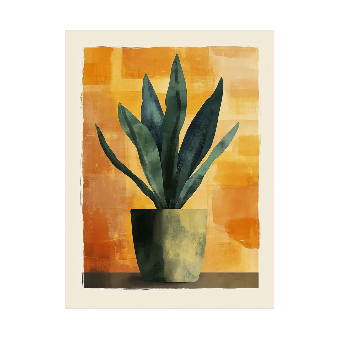 Snake Plant Sunlit Sentinel Poster Wall Art 306 - Etsy