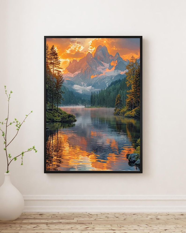 Majestic Mountain Scene Art Print: High-resolution Digital Download - Etsy