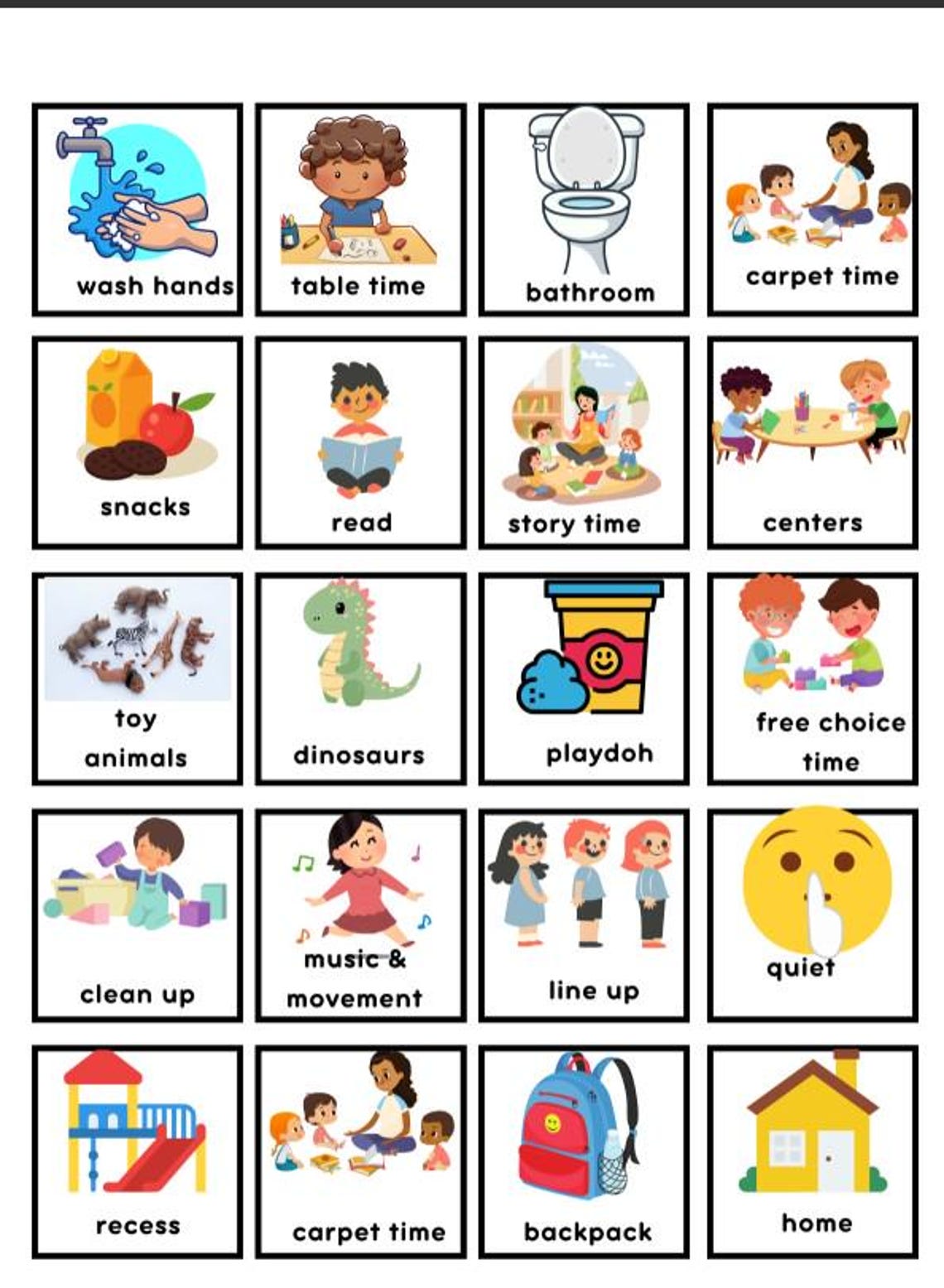 Half-day 2-inch Preschool Daily Schedule Visual - Etsy