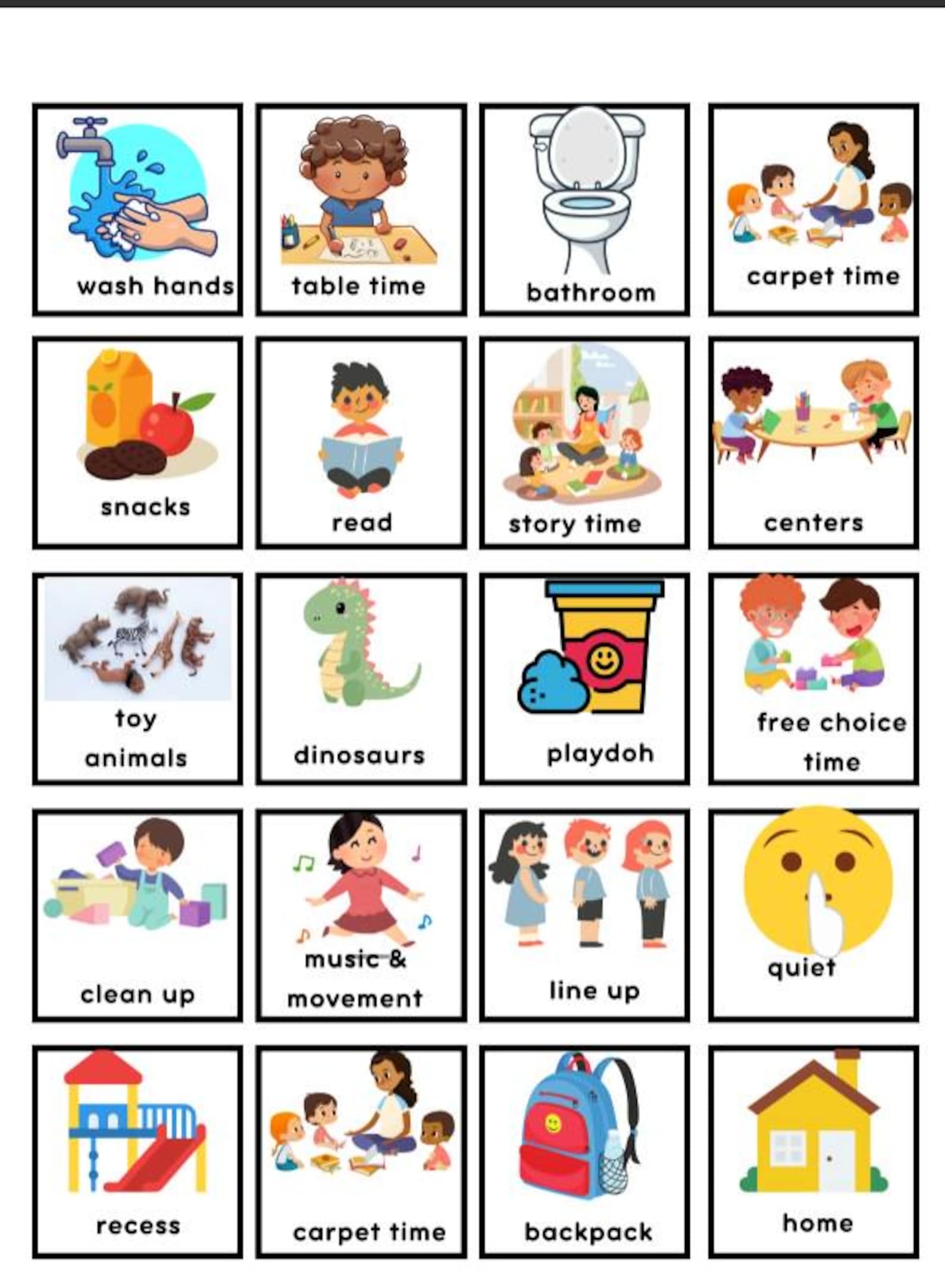 Half-day 2-inch Preschool Daily Schedule Visual - Etsy