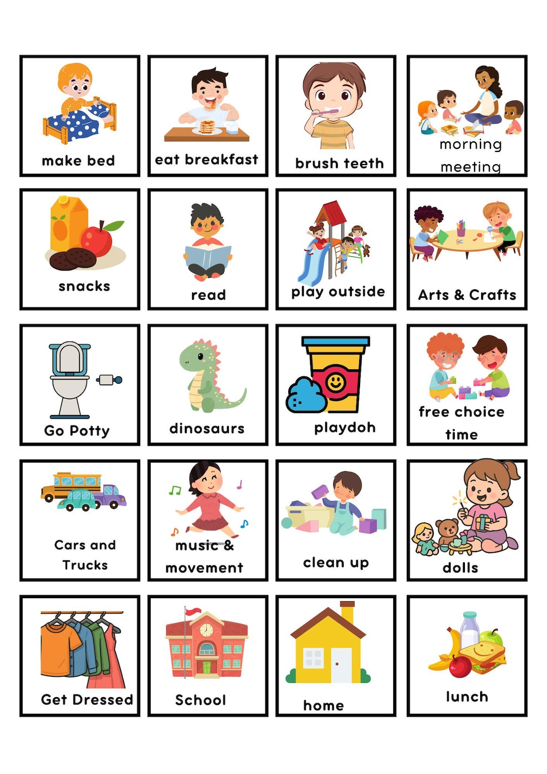 Daily Home Routine Visuals - Etsy UK