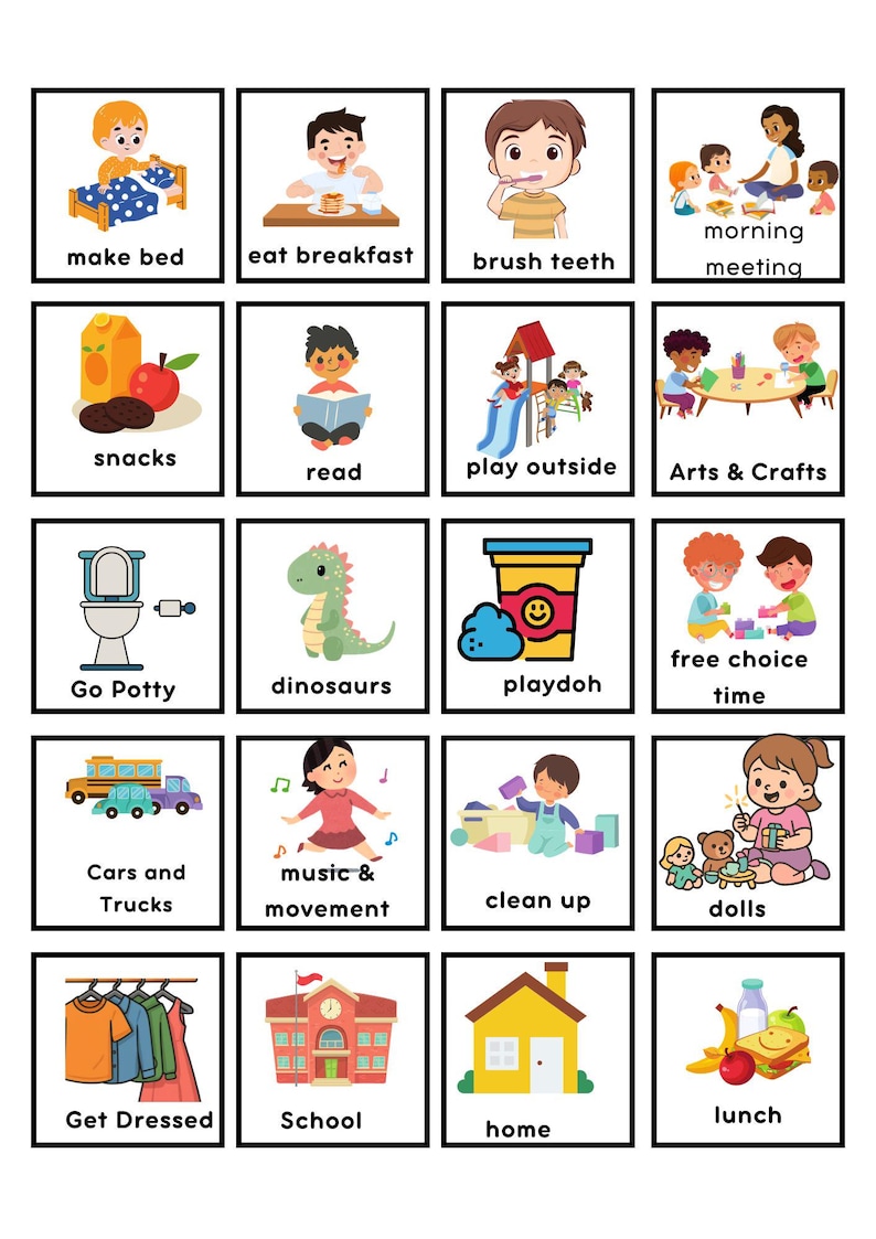 Daily Home Routine Visuals - Etsy UK