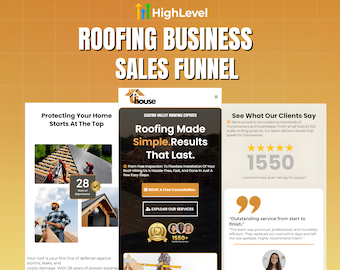 Roofing Sales Funnel | Gohighlevel Template | GHL Funnel | Lead ...