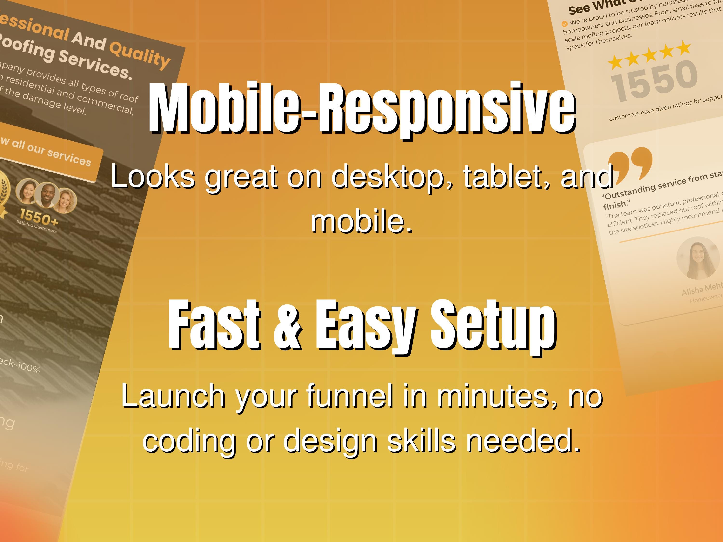Gohighlevel Roofing Lead Funnel Template: Construction Landing Page - Etsy