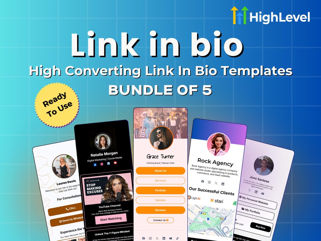 Gohighlevel Link in Bio Templates – Lead Generation Funnel Bundle - Etsy