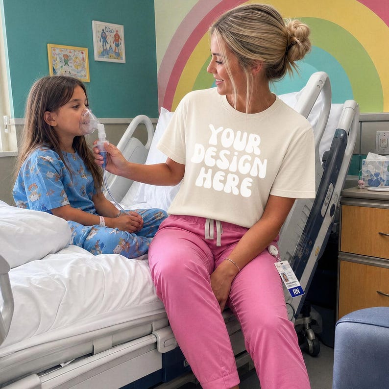 Pediatric Nurse Mockup Bundle | Comfort Colors 1717 T-shirt (digital ...