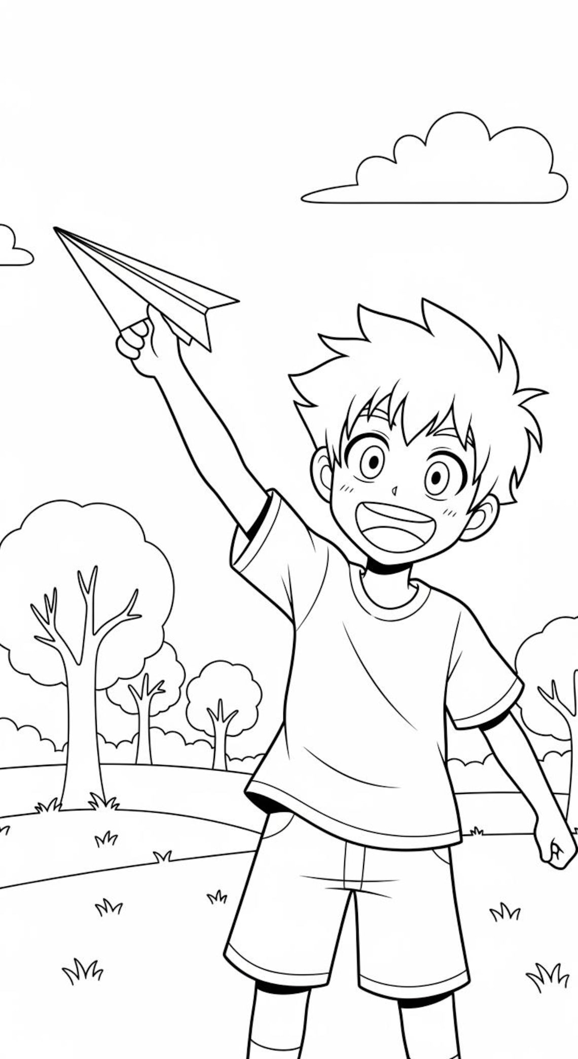 Comic Anime Coloring Pages for Kids | 10 Page Printable Bundle | Kawaii ...