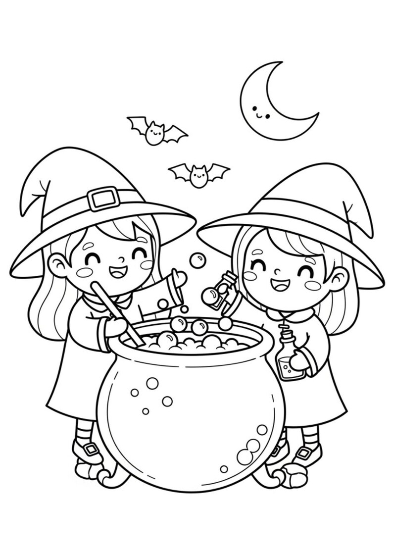 20 Cute Halloween Coloring Pages for Kids | Fun Spooky Coloring Book ...
