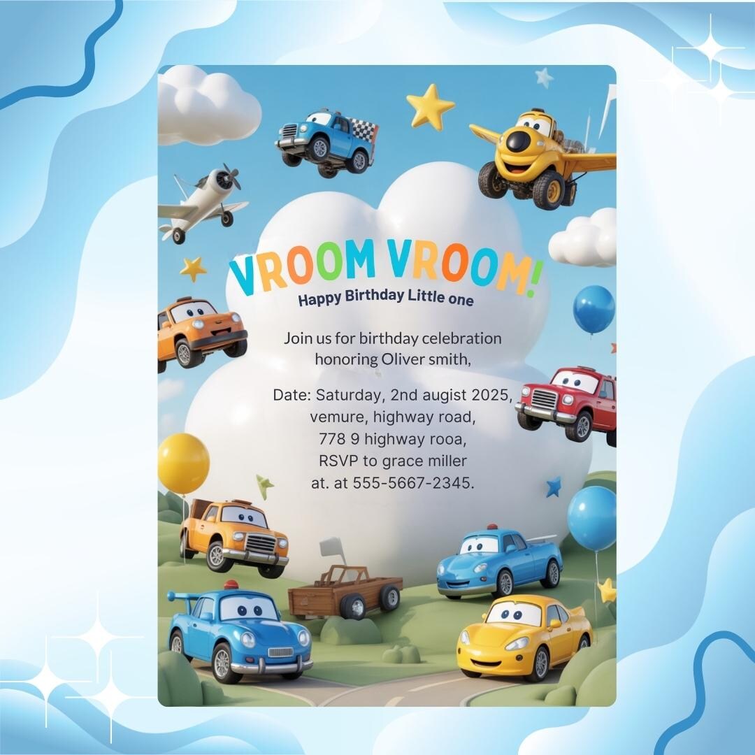 Editable Birthday Invitation Ecard | Digital Birthday Party Invite - Etsy