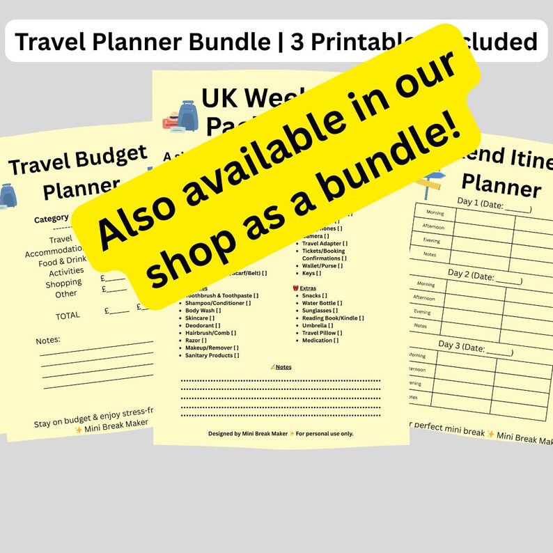 Printable Travel Budget Planner | Holiday Spending Tracker | Trip ...