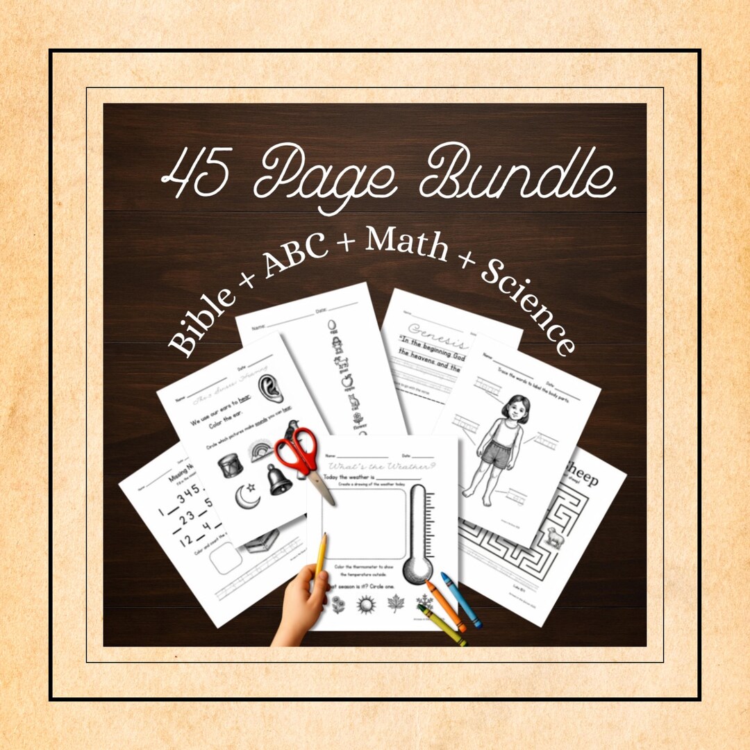 Mega Learning Bundle: Kindergarten and First Grade Worksheets (PDF ...