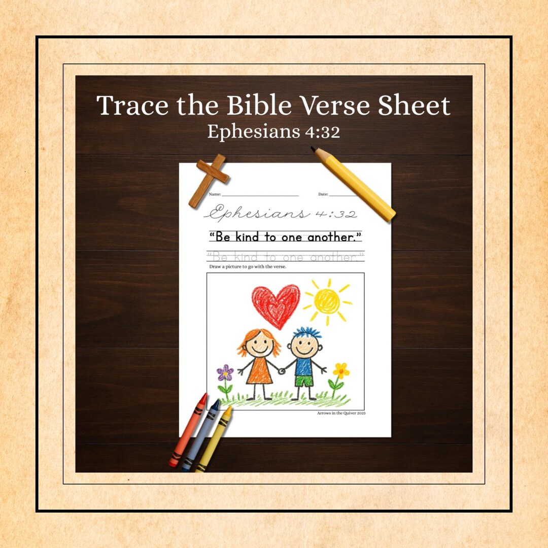 Ephesians 4:32 Bible Verse Worksheet | Trace and Draw Activity for Kids ...