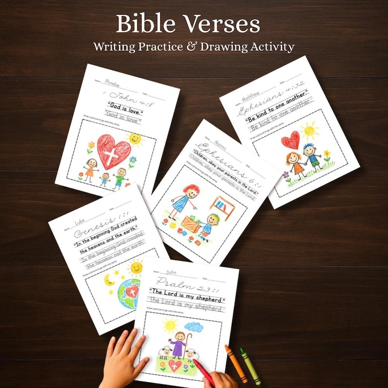 Bible Verse Tracing Worksheets: 5 Page Christian Homeschool Handwriting ...