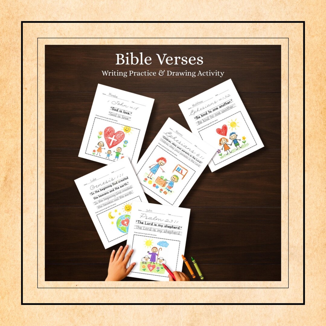 Bible Verse Tracing Worksheets: 5 Page Christian Homeschool Handwriting ...