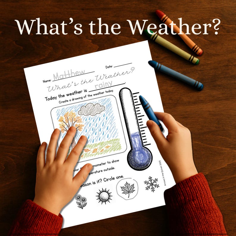 Weather Worksheet | Daily Weather Chart for Kids | Homeschool Nature ...