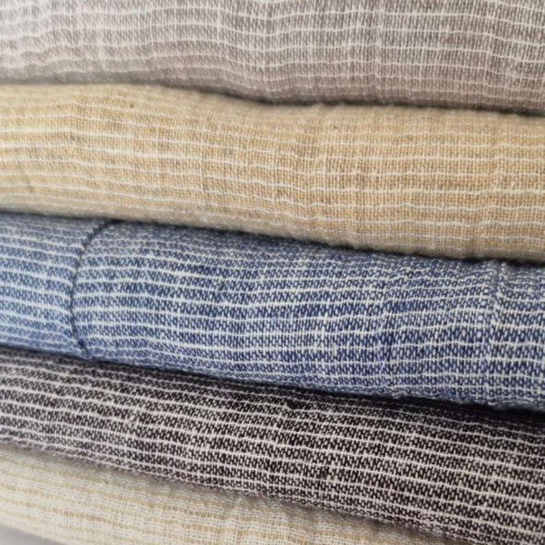 Soft Crumpled Linen Fabric, Yarn Dyed Striped, Vintage Look ...