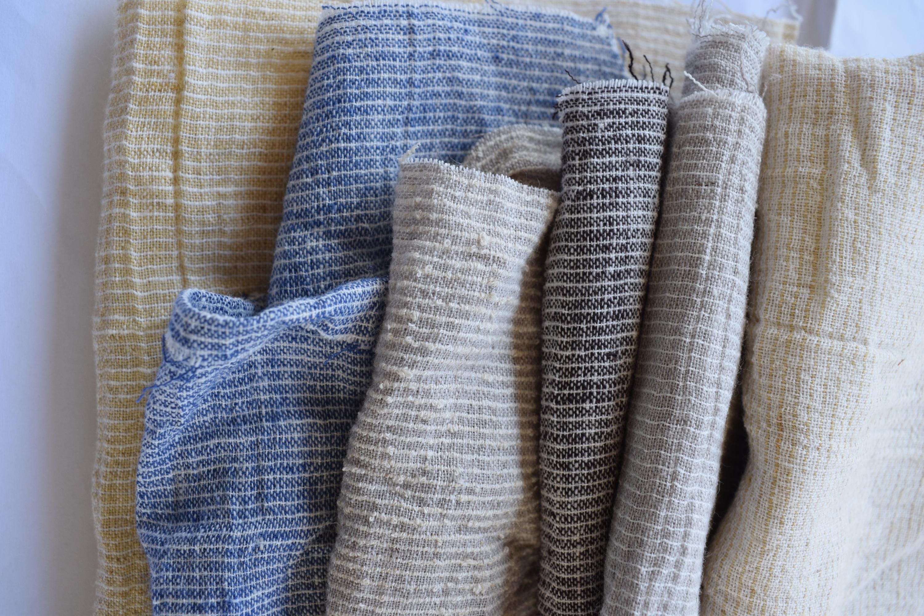 Soft Crumpled Linen Fabric, Yarn Dyed Striped, Vintage Look ...