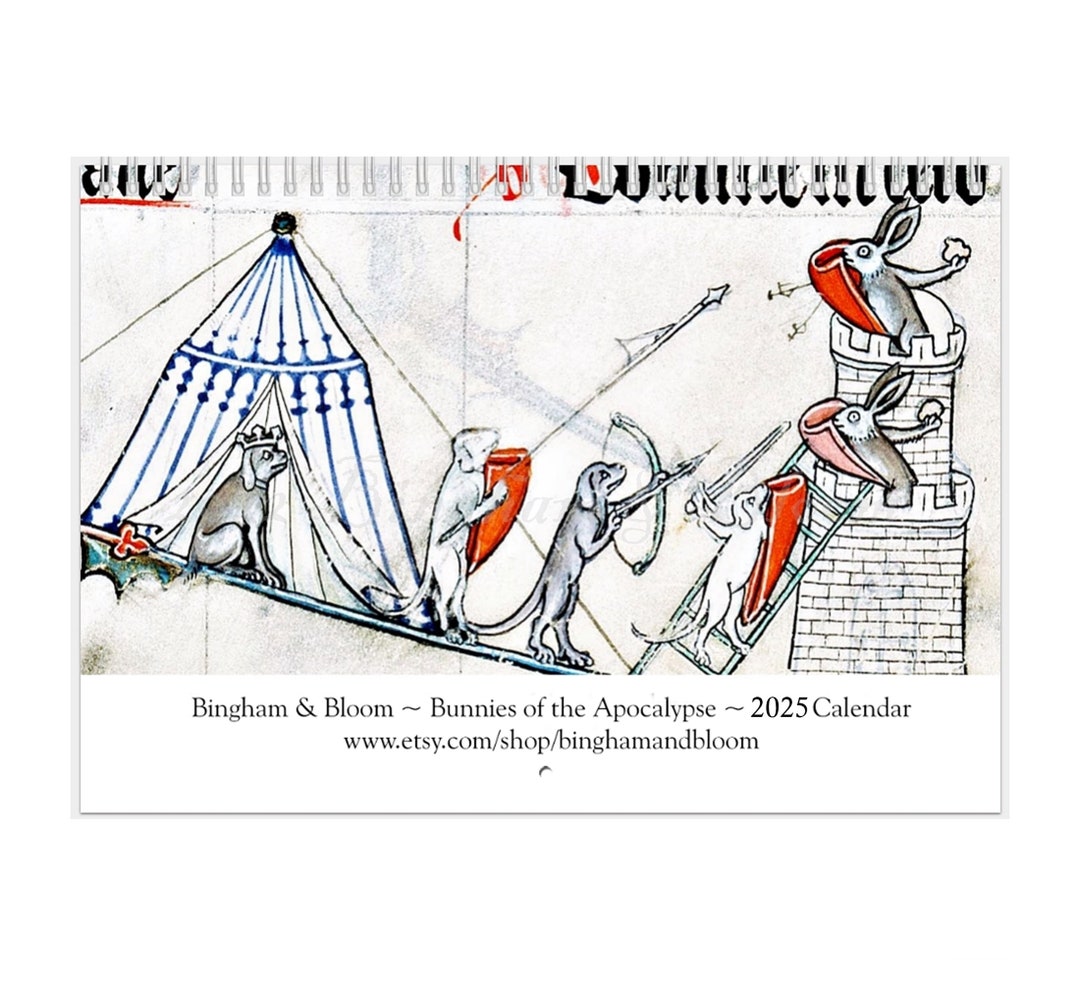 2025 Wall Calendar Medieval Bunnies of the Apocalypse Large 11 1/2 X 16 ...