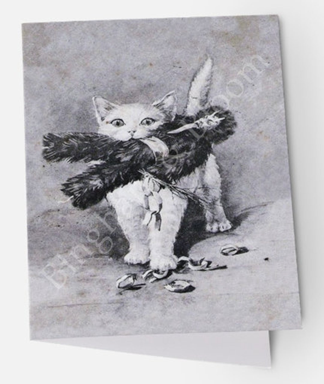 Christmas Cats Vile Victorian Holiday Blank Card Choose From 10 Designs ...