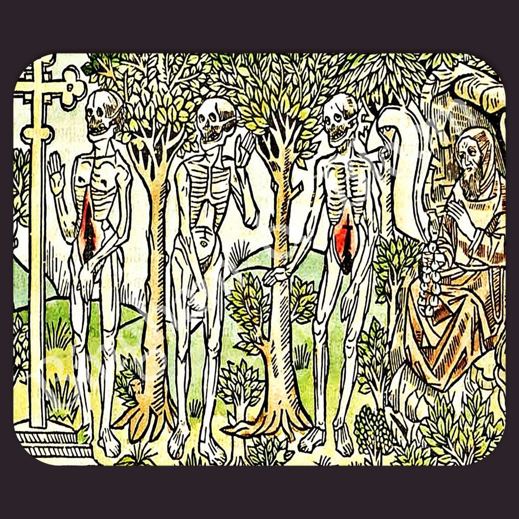 Mousepad Danse Macabre Choose from 6 Designs 9.25 x 7.68 fabric covered ...