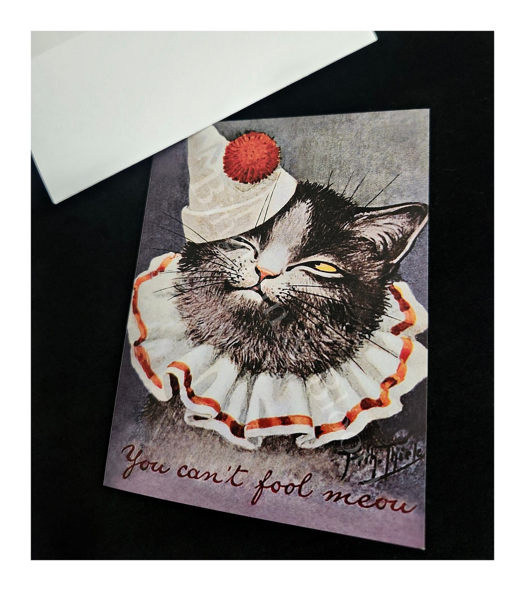 Can't Fool Meow Card - Vile Victorian Cats - 5.5" X 4.25" Folded ...
