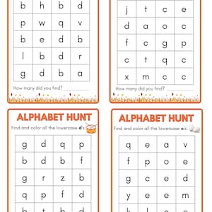 Fall Alphabet Hunt Worksheets: Preschool Letter Recognition Activity ...