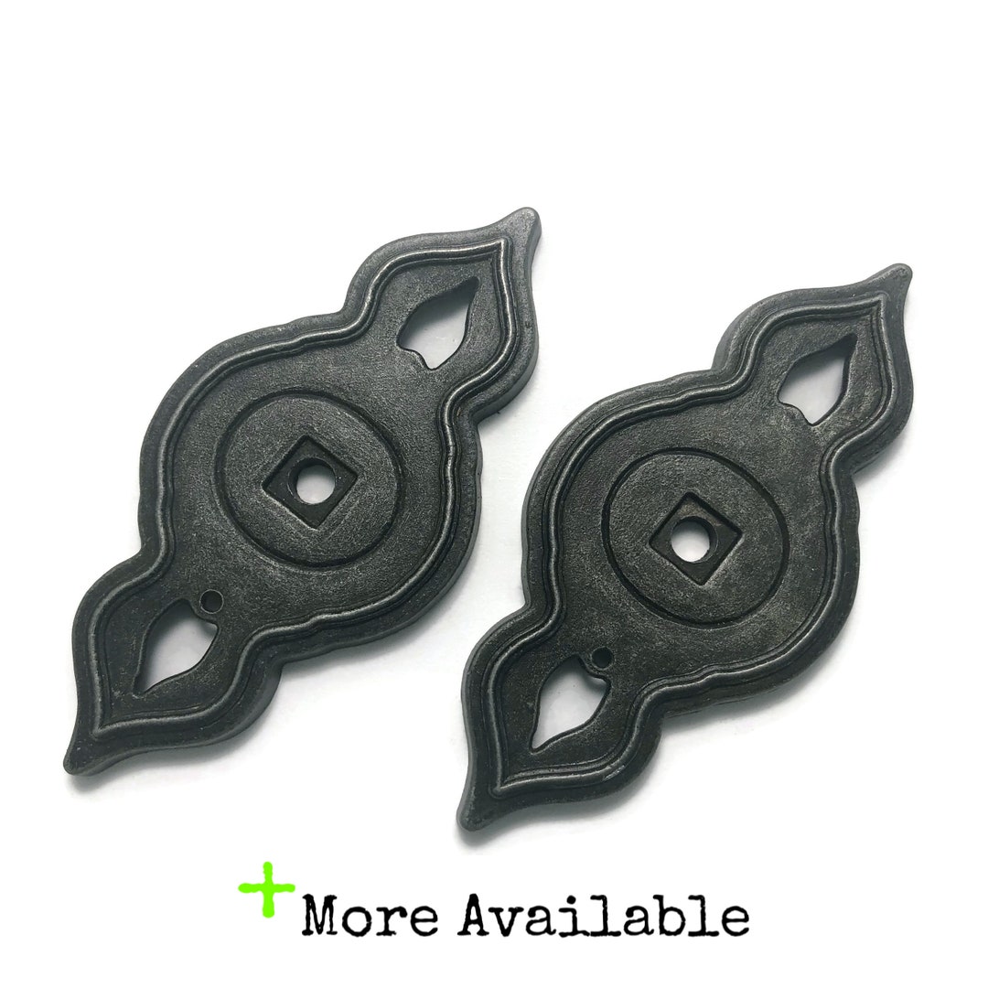 Pair of Vintage Single Screw Backplates in Dark Pewter Gray - Etsy
