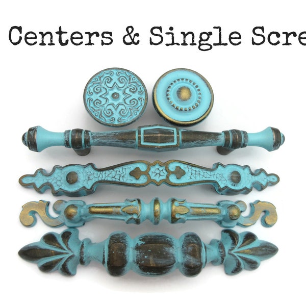 Aqua Drawer Pulls - Etsy