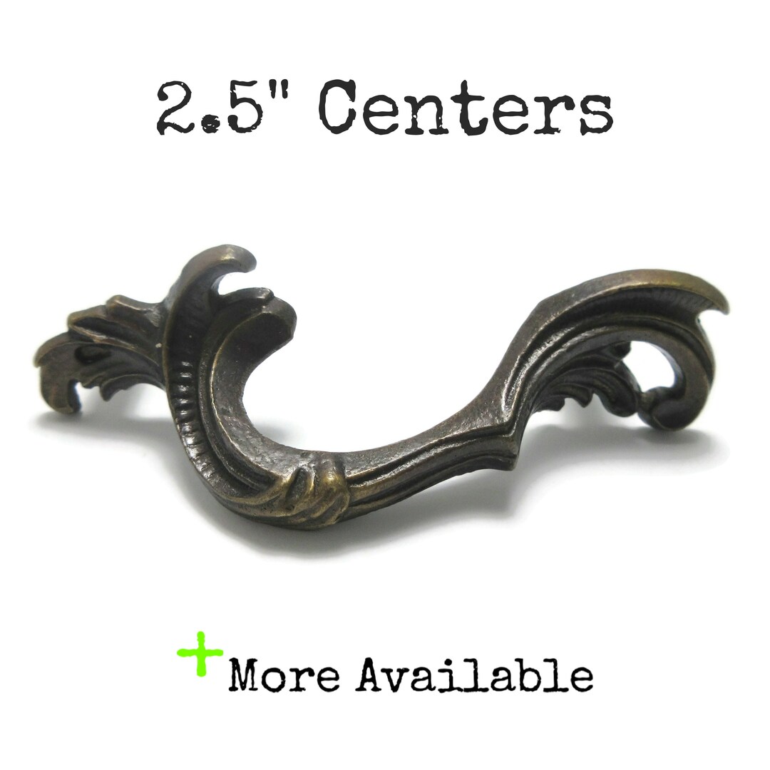 Small Vintage French Provincial Drawer Pull 2.5 Centers Ornate Brass ...