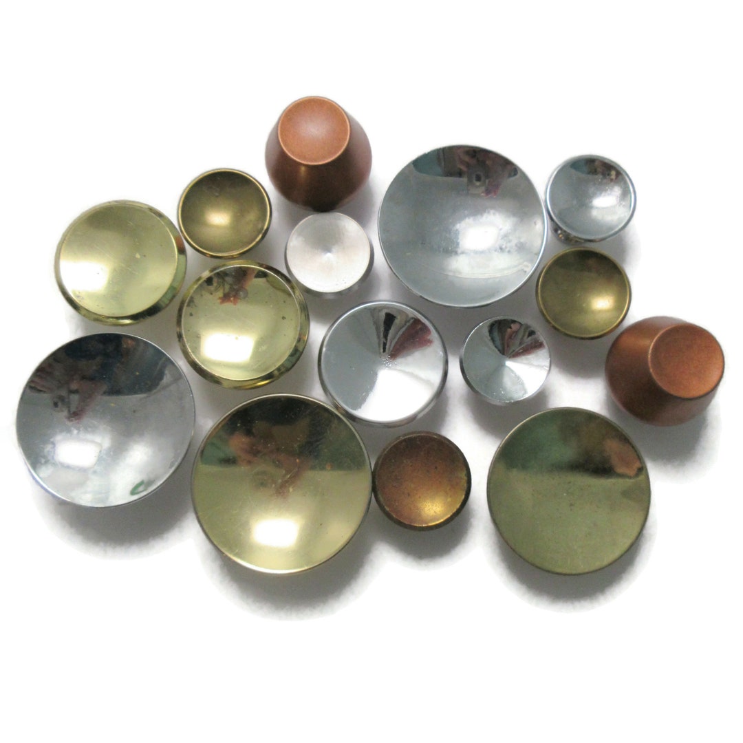 15 Vintage Drawer Knobs Concave Mid Century Modern Worn - Etsy