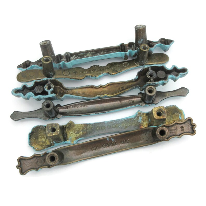Vintage Turquoise Drawer Pulls - 3" Centers - Set of 6 - Etsy