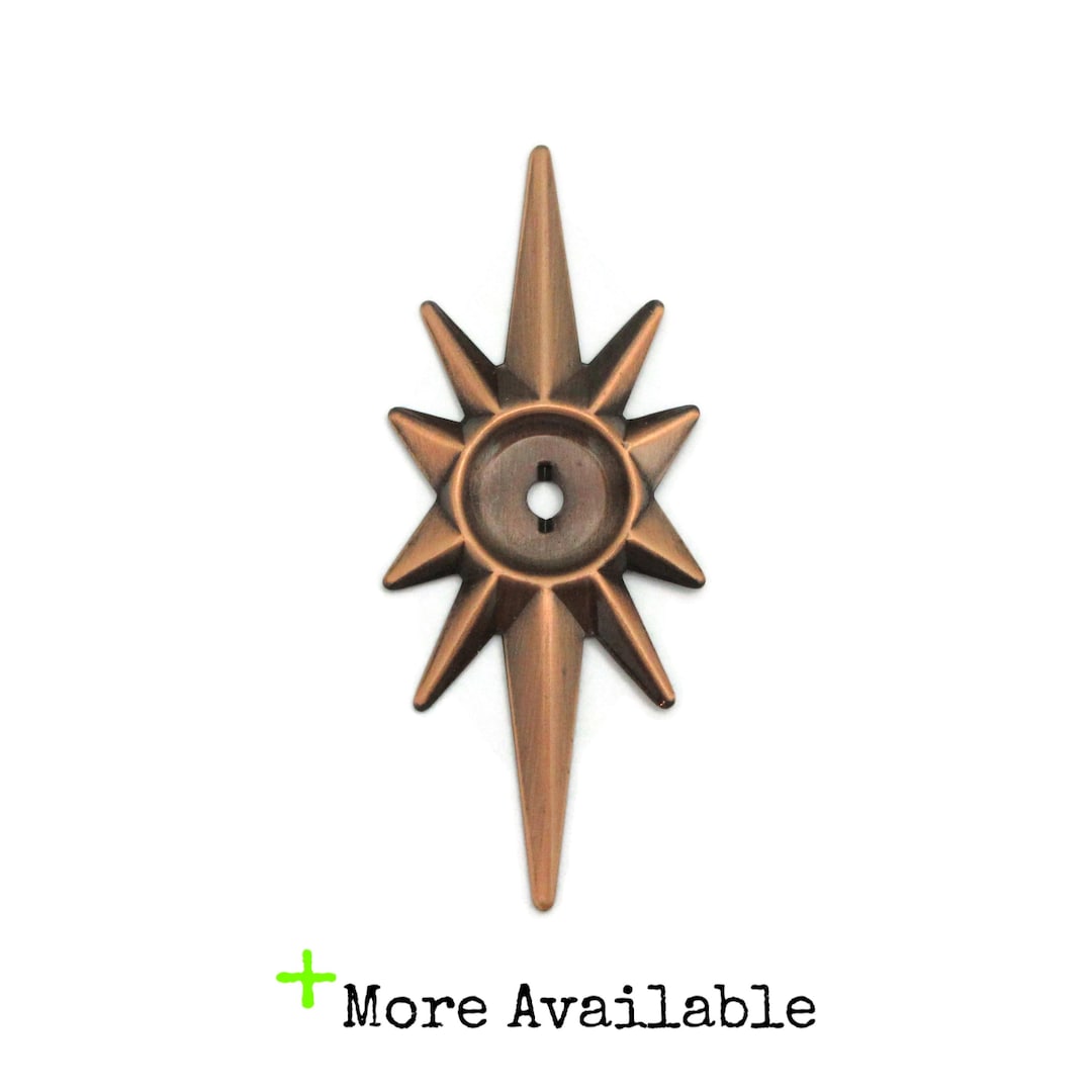 Vintage Copper Tone Atomic Starburst Back Plate: MCM Cabinet Hardware ...