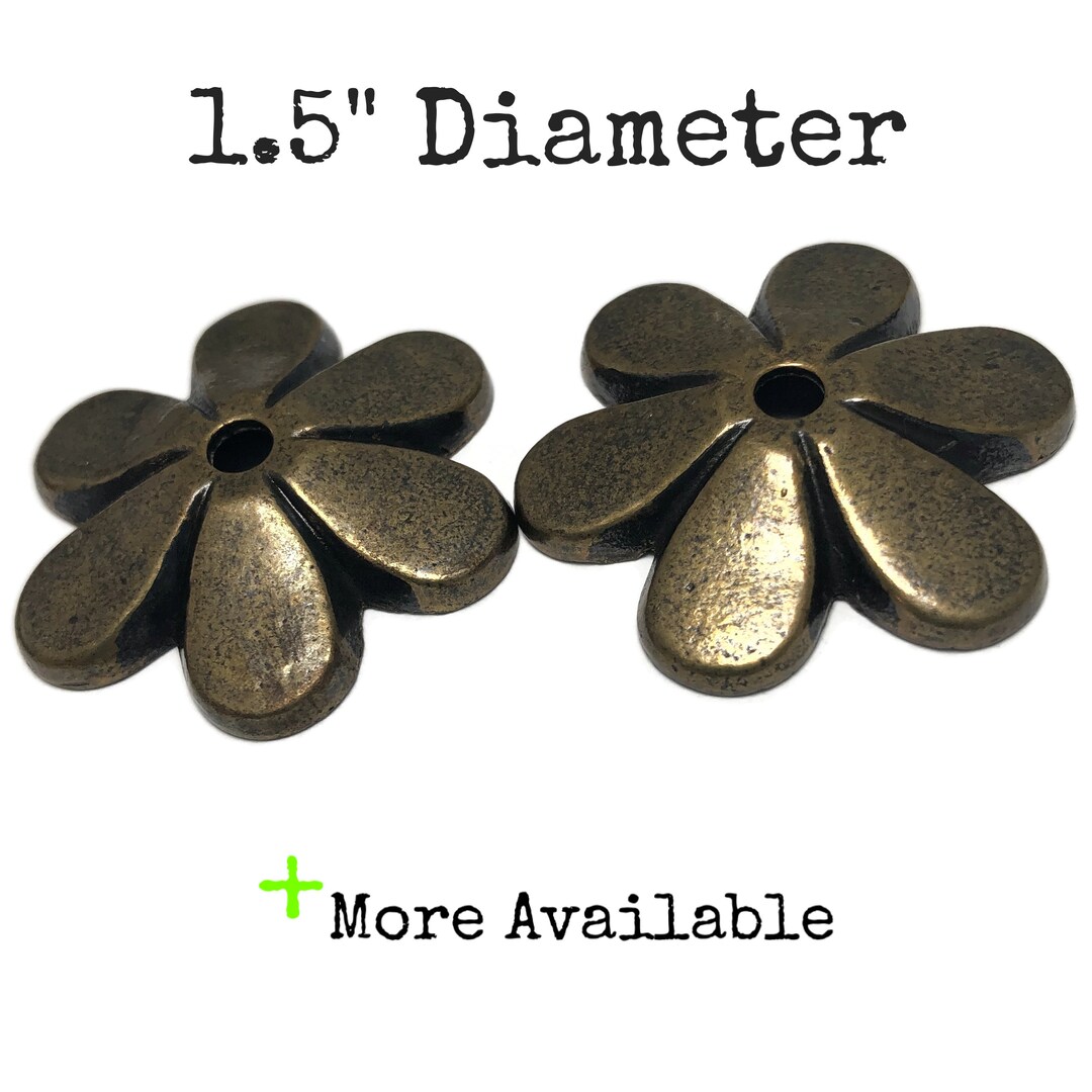 Pair of Small Vintage Floral Backplates Flower Shaped Furniture Cabinet ...