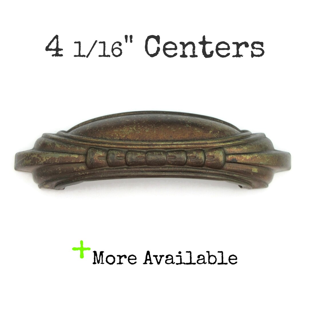 Vintage Art Deco Waterfall Drawer Pull 4 1/16 Centers Worn Brass Gold Pressed Metal - Etsy