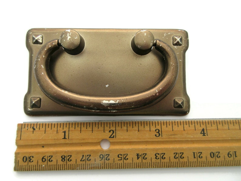 Vintage Drawer Pull 3 Centers Rectangle Rustic | Etsy