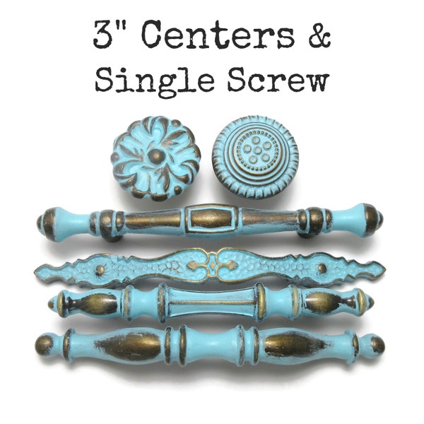 Aqua Cabinet Knobs - Etsy