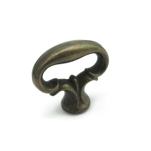 Vintage Faux Mock Key Knob Brass Colored Small Drawer or Cabinet Door ...