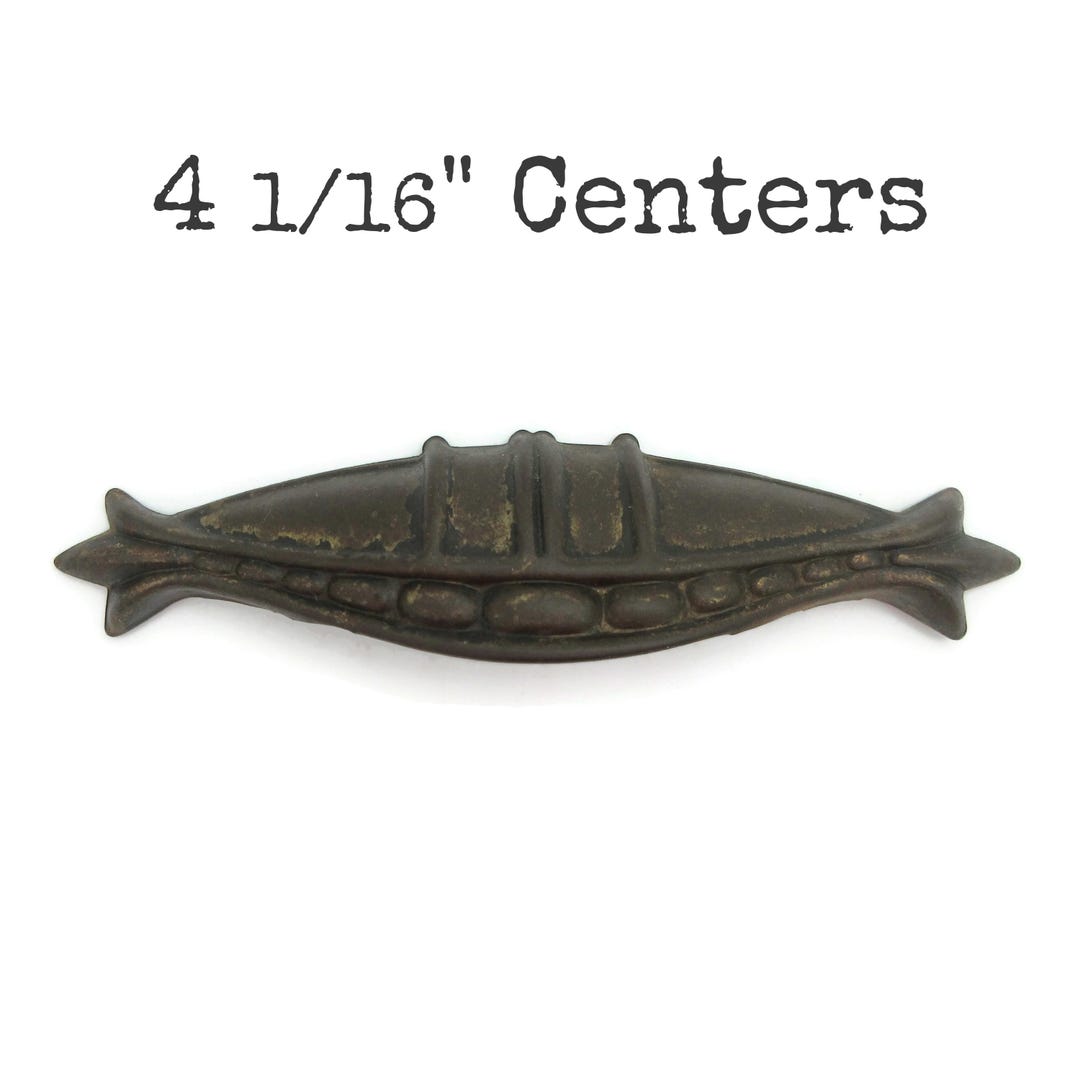 Vintage Art Deco Waterfall Drawer Pull: Worn Brass Finish, 4 1/16 ...