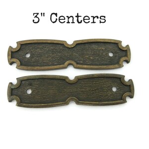 Pair of Vintage Backplates 3 Center Holes Aged Brass Color CLEARANCE - Etsy