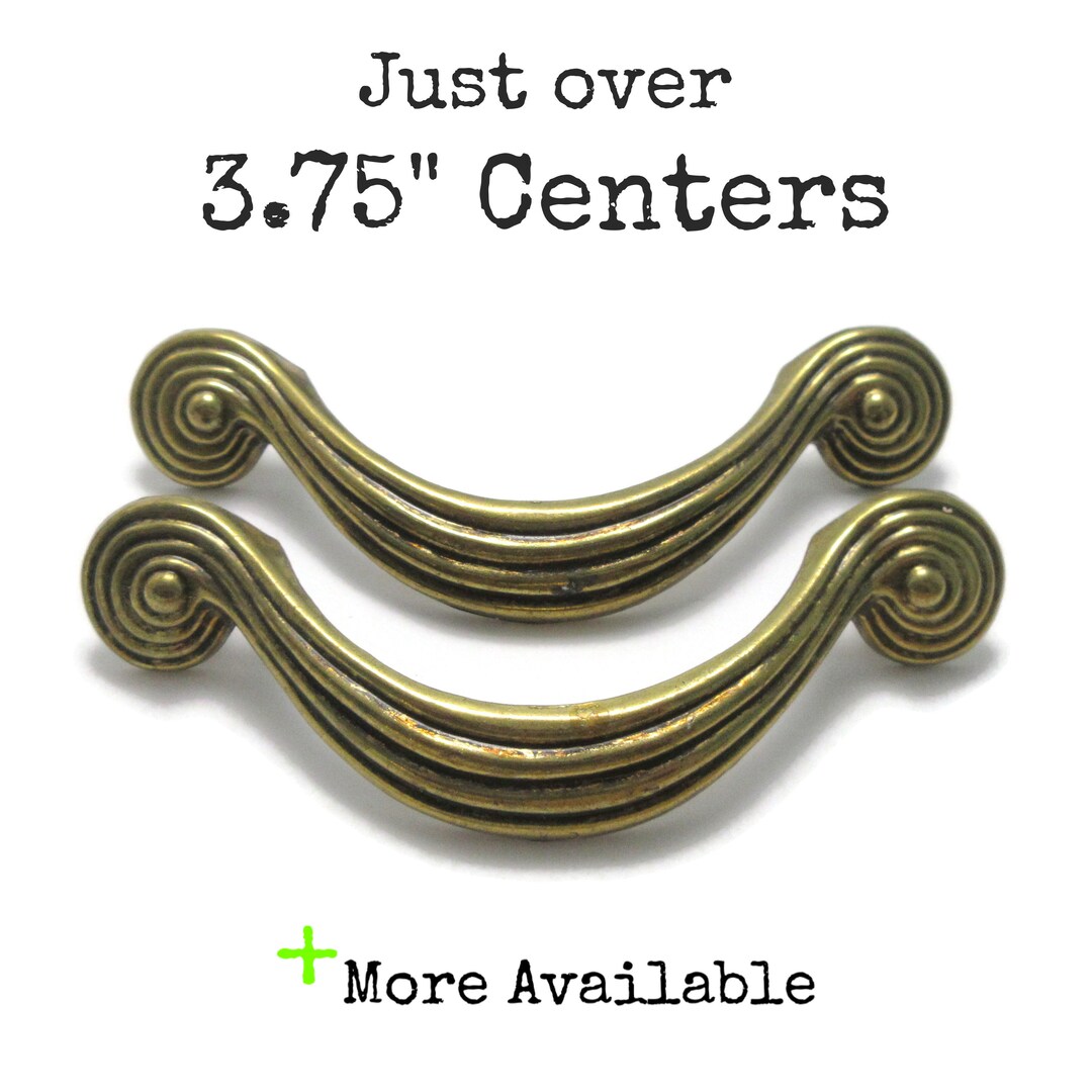 Pairs of Vintage Drawer Pulls Just Over 3.75 Centers Brass Colored ...